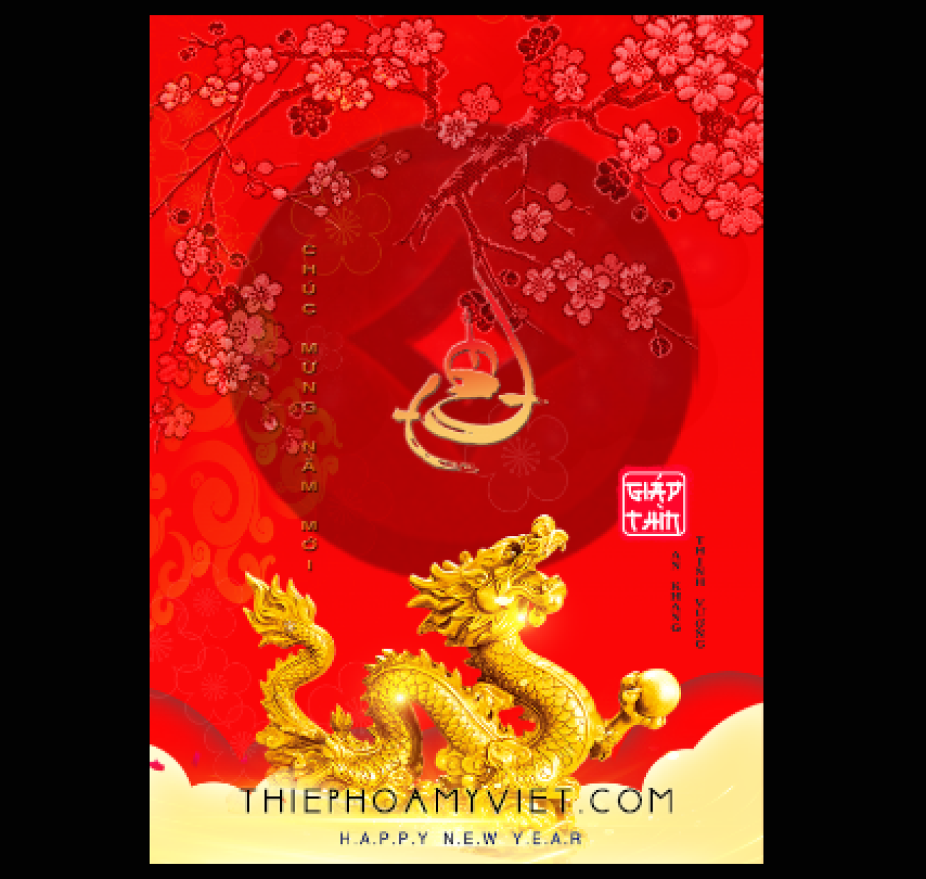 In thiệp chúc tết giáp thìn mẫu đẹp tại quân gò vấp tp.hcm